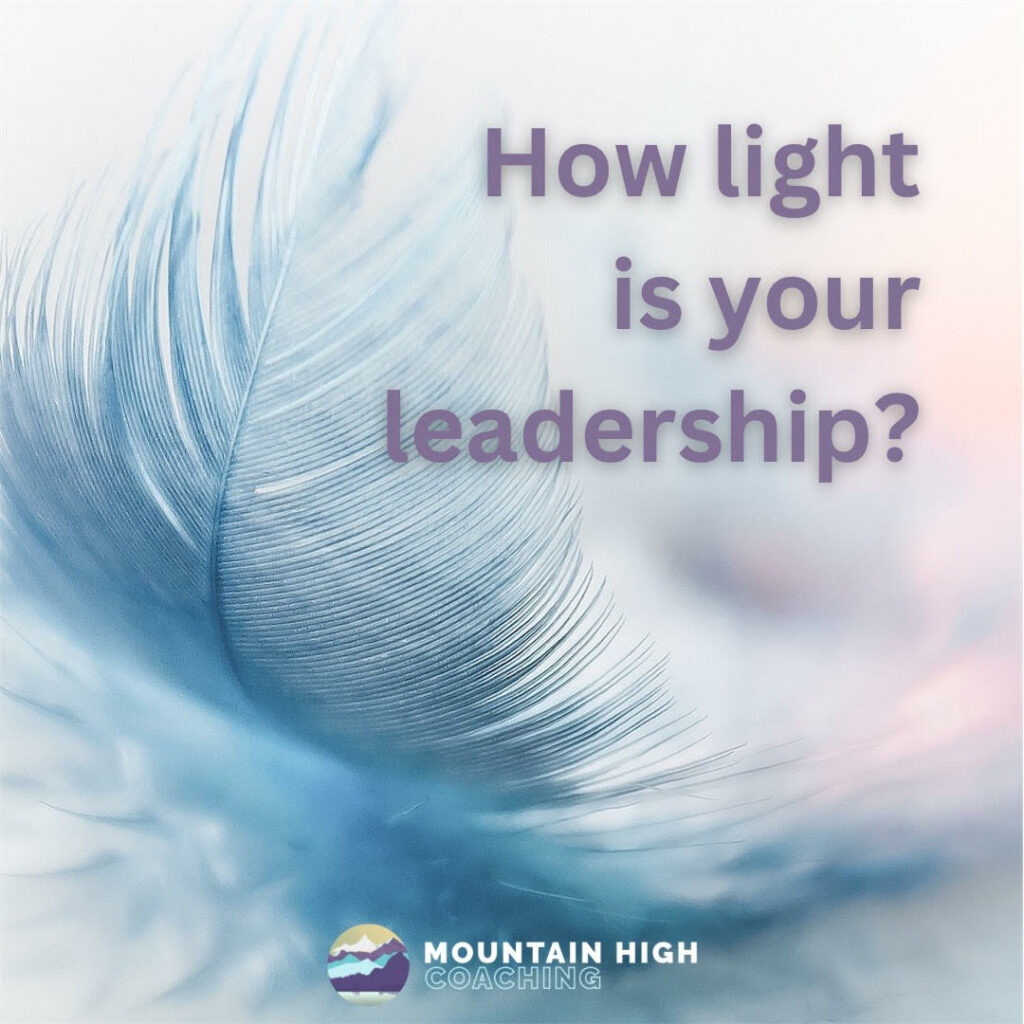 How light is your leadership? - Mountain High Coaching